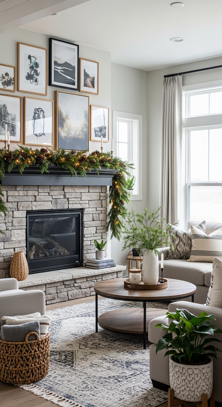 10 Half Stone Fireplace with Mantle Ideas - Druckhaus Koenig