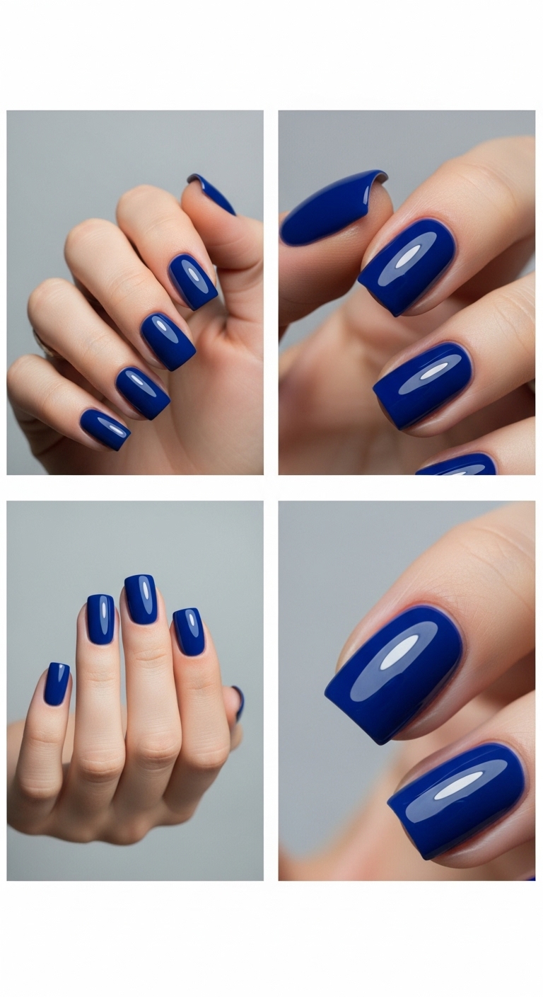 10 Short Square Blue Nails Ideas - Druckhaus Koenig