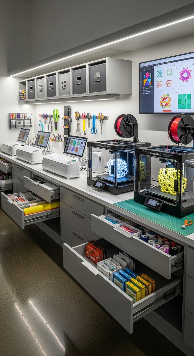 10 Modern Basement Craft Room Ideas - Druckhaus Koenig