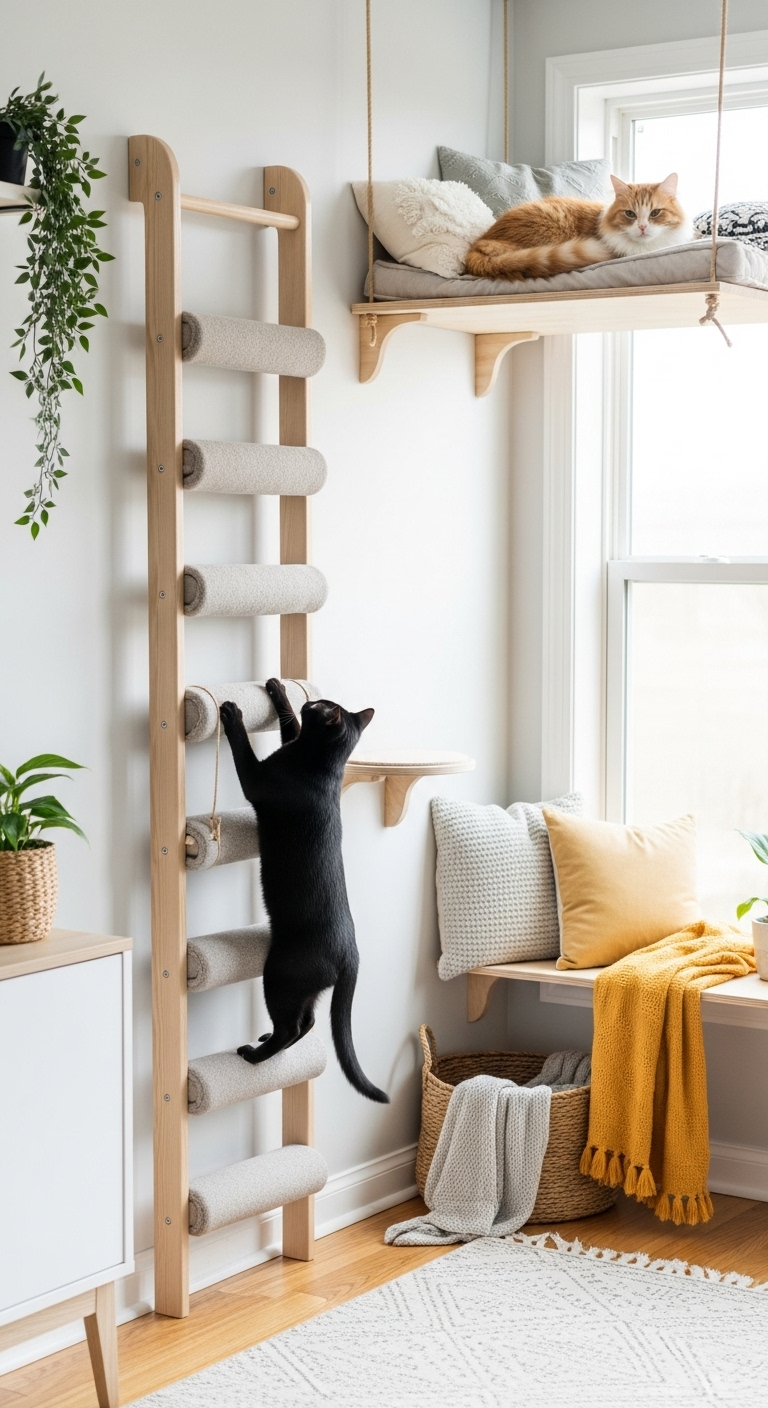 10 Pet Window Perch with Stairs Ideas - Cozy Nest Vibes