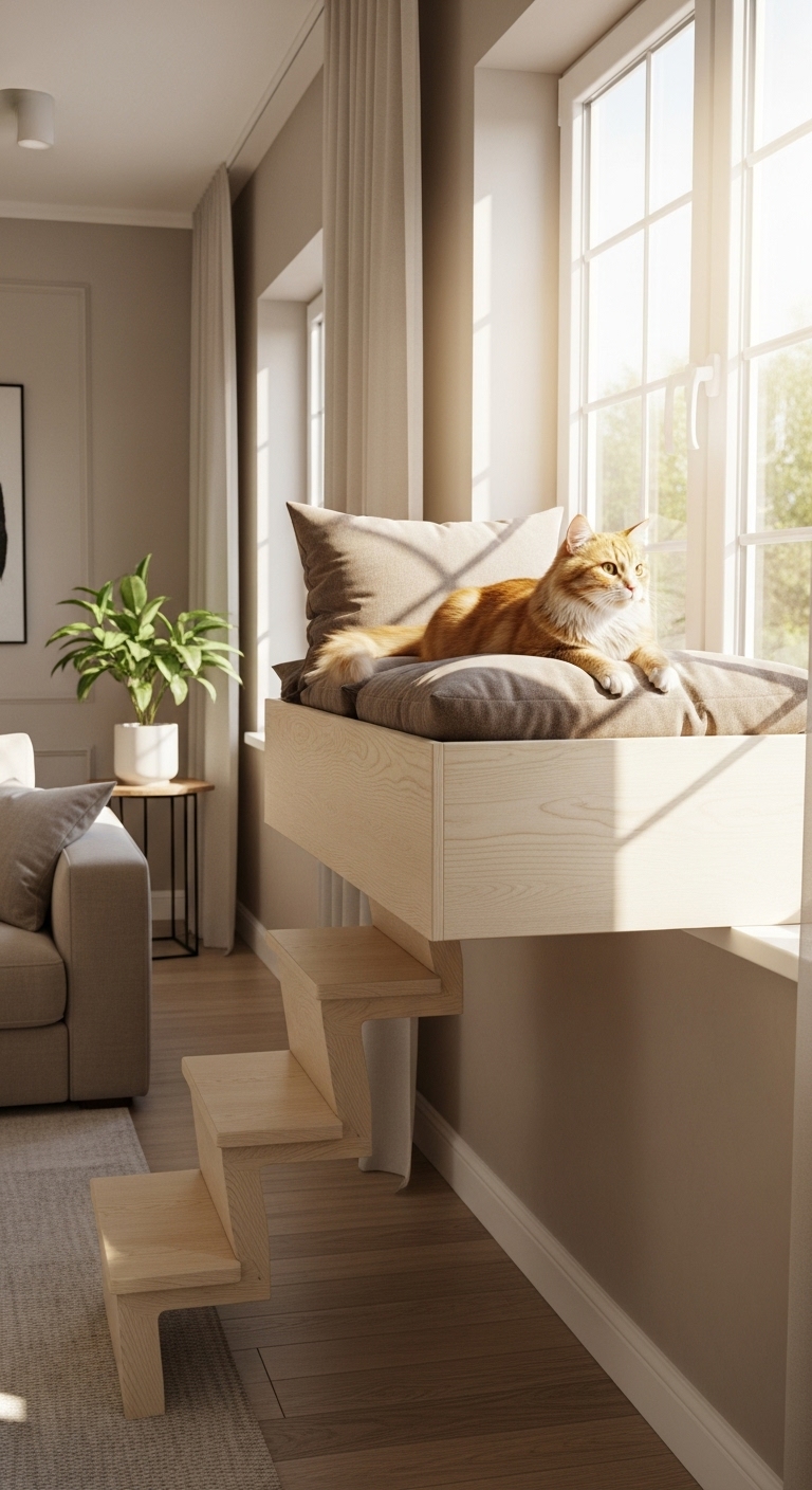 10 Pet Window Perch with Stairs Ideas - Druckhaus Koenig