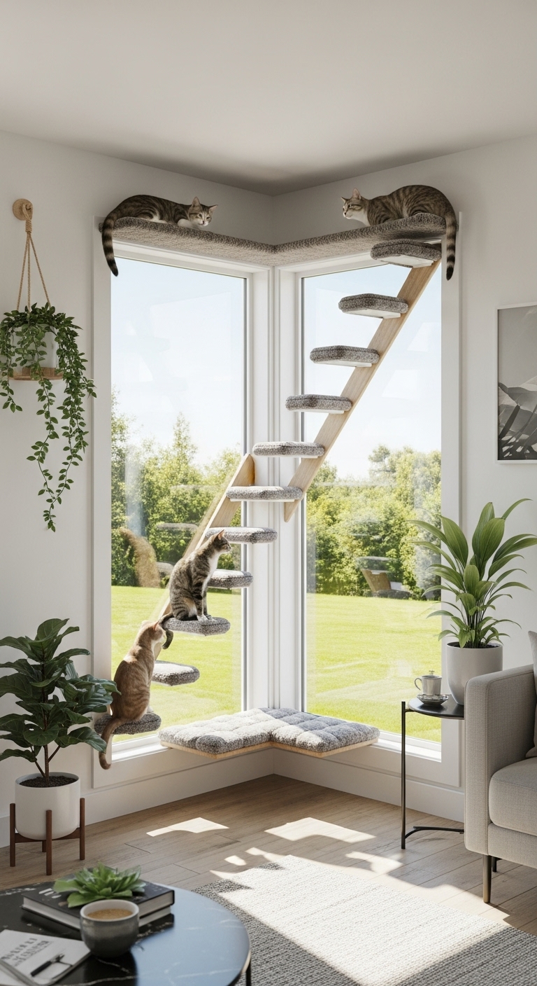 10 Pet Window Perch with Stairs Ideas - Druckhaus Koenig